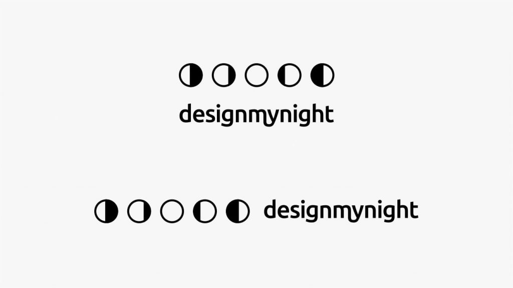 Design My Night logo design from the cutting room floor | Hatched London