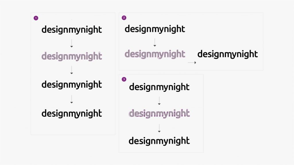 Design My Night logo design from the cutting room floor | Hatched London