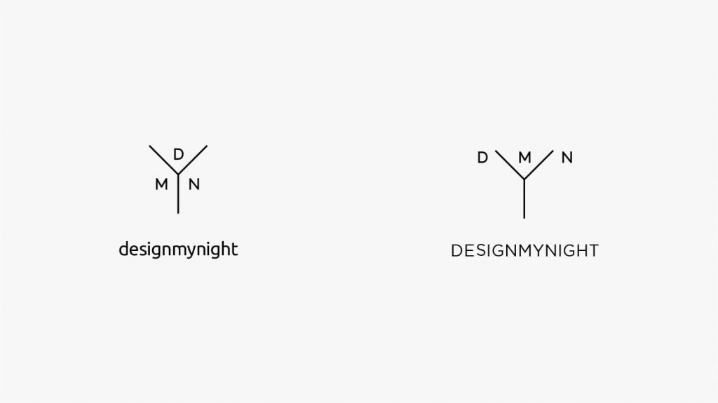 Design My Night logo design from the cutting room floor | Hatched London