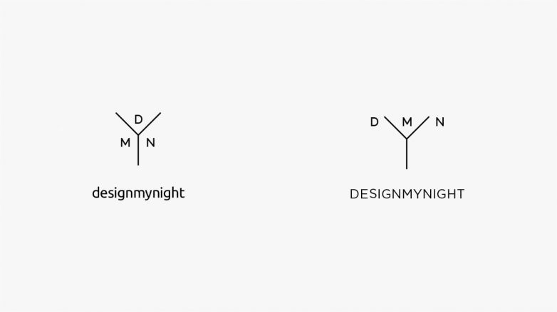 Design My Night logo design from the cutting room floor | Hatched London