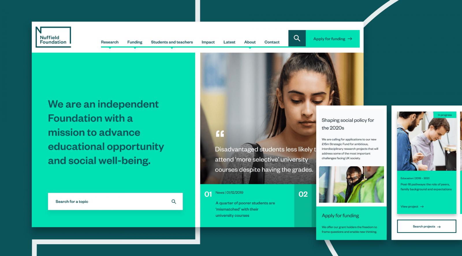 Nuffield Foundation website design and UX | Hatched London