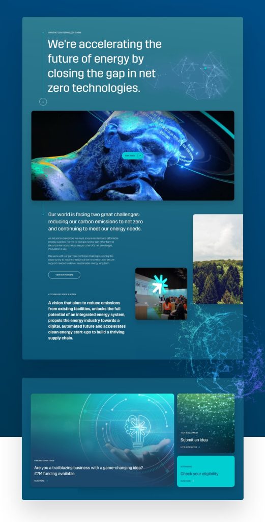 Web design for Net Zero Technology Centre | Hatched London